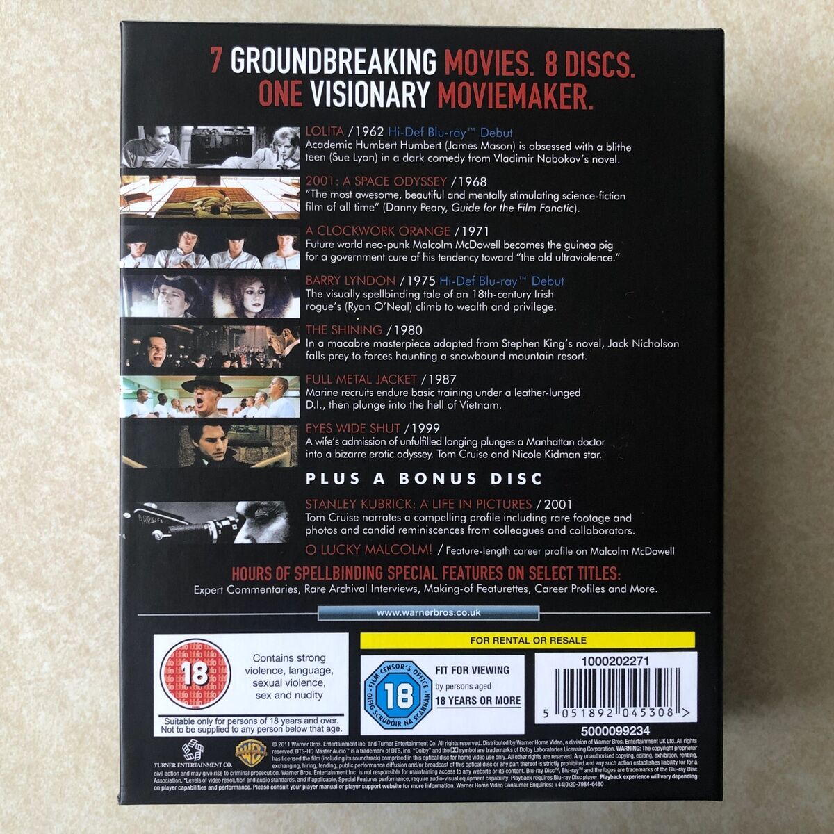 Stanley Kubrick: Visionary Filmmaker Collection 8 Blu-Ray – Música y Vinos